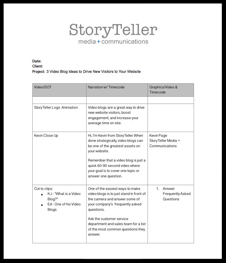 Producing Video in 2024? Download Our Editable Video Script Template